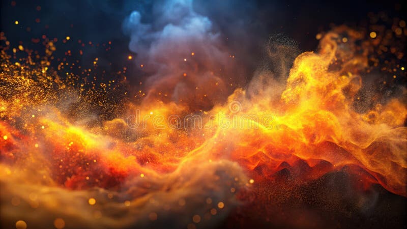 Abstract Fiery Inferno Glowing Embers and Smoky Haze Create a Dramatic ...