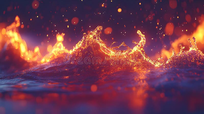 Abstract Fiery Swirls and Fluid Art Patterns with Vibrant Red, Orange, and Yellow Hues for ...