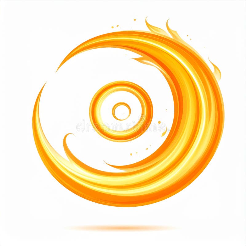 Abstract Fiery Orange Circle Design Stock Illustration - Illustration ...