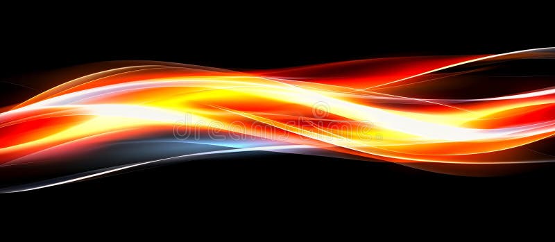 Abstract Fiery Orange Red Light Wave Energy Motion Background Stock ...