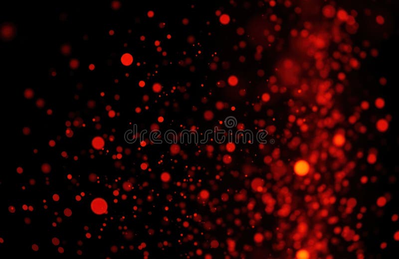 Abstract Fiery Particles Design. Orange, Red Light Particles Float on ...