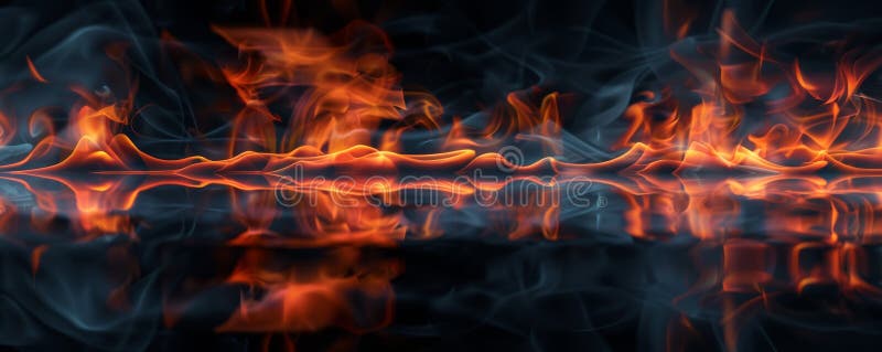 Abstract Fiery Pattern with Dark Background, Blazing Flames and ...