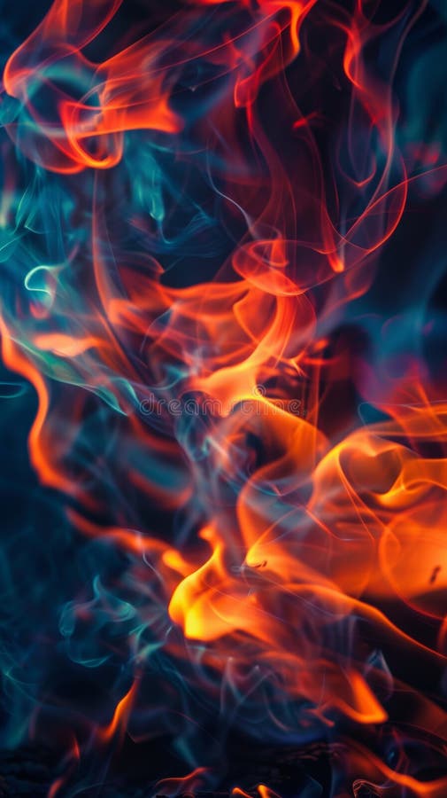 Abstract Fiery Smoke Patterns on a Dark Background Stock Image - Image ...