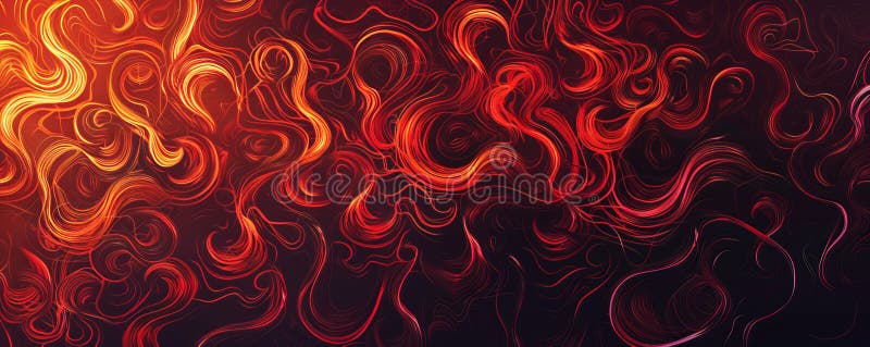 Abstract Fiery Swirl Pattern with Dark Background, Digital Artwork ...