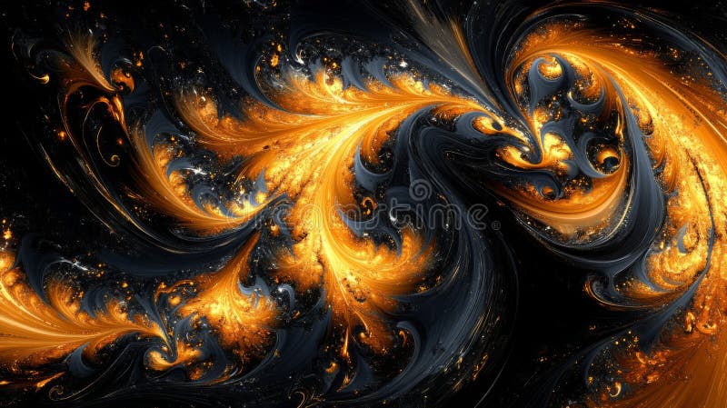 Abstract Fiery Swirls and Fluid Art Patterns with Vibrant Red, Orange ...