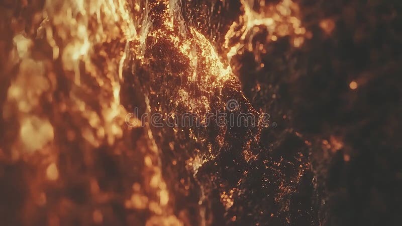 Abstract Fiery Texture, Glowing Embers, Molten Rock Stock Illustration ...