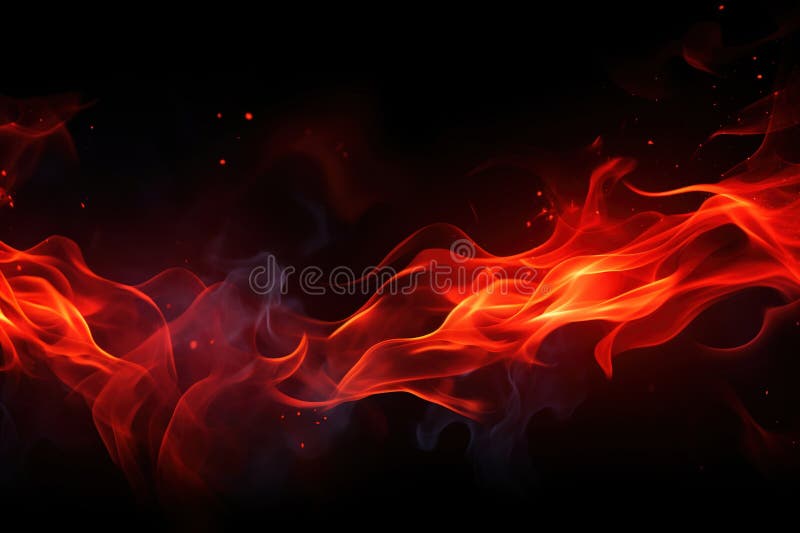 Abstract Fiery Waves on a Black Background, Capturing the Essence of ...