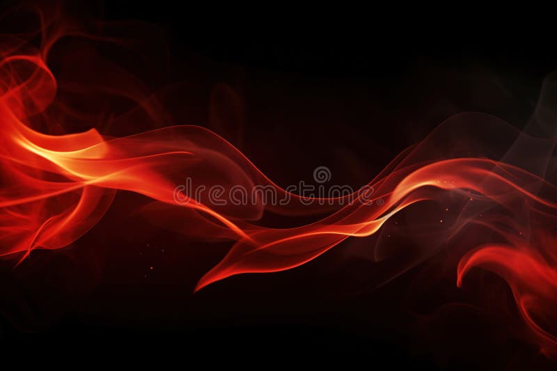 Abstract Fiery Waves on a Black Background, Capturing the Essence of ...