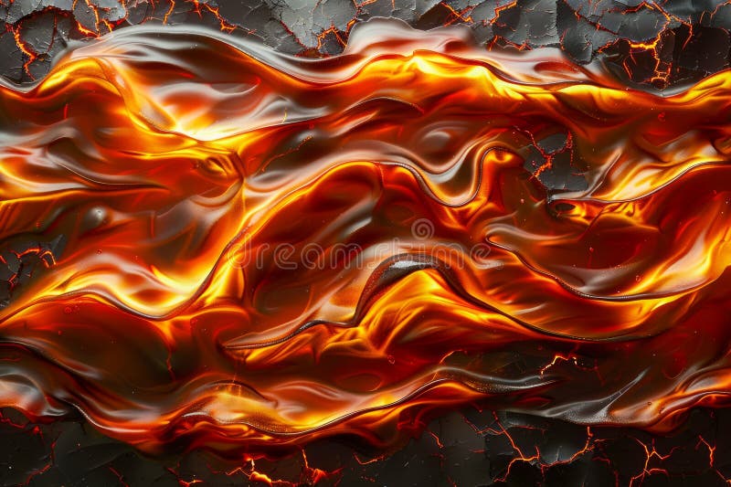 Abstract Fiery Swirls and Fluid Art Patterns with Vibrant Red, Orange ...