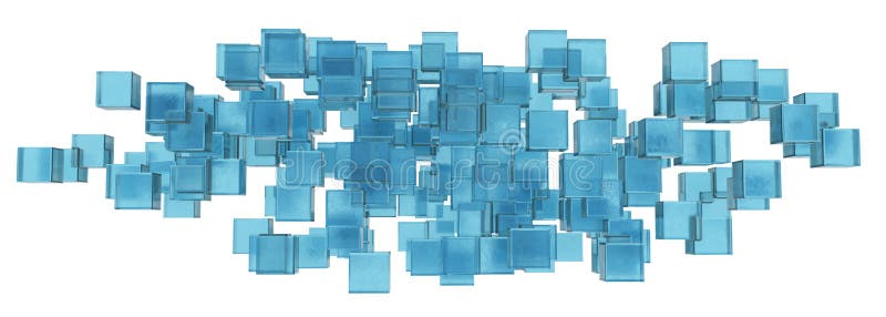 Abstract Figure of the Blue Ice Cubes Stock Illustration - Illustration ...