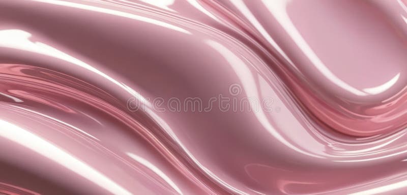 Abstract Figure of Chrome Soft Waves with Light Pink Highlights Stock ...