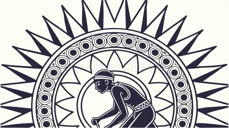 Abstract Figure Climbing a Sun,like Geometric Pattern Vector Design ...