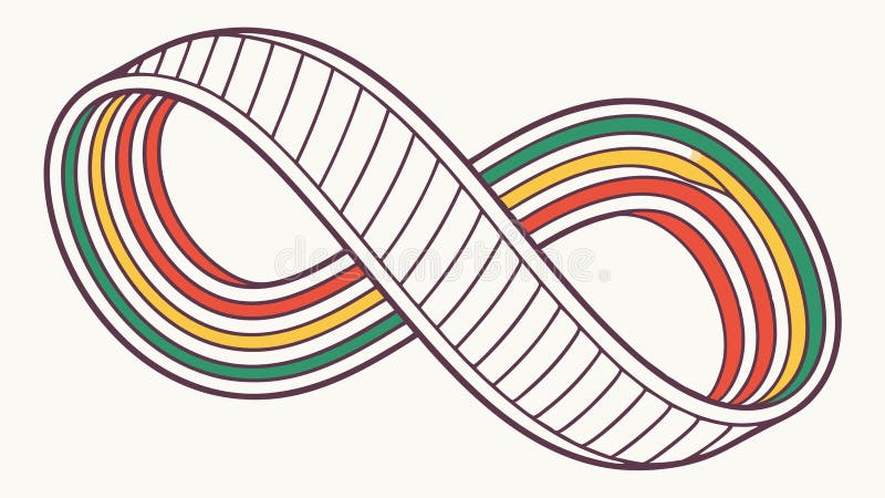 Abstract Figure Eight Loop with Rainbow Illustration, Vector Design ...