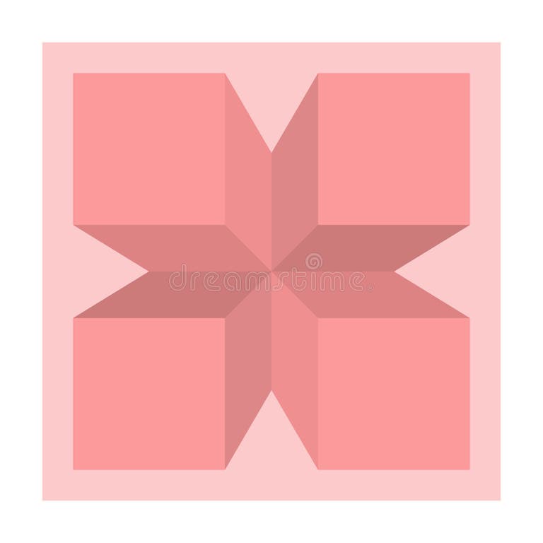 An Abstract Figure of Four Cubes Connected To a Remote Point Stock ...