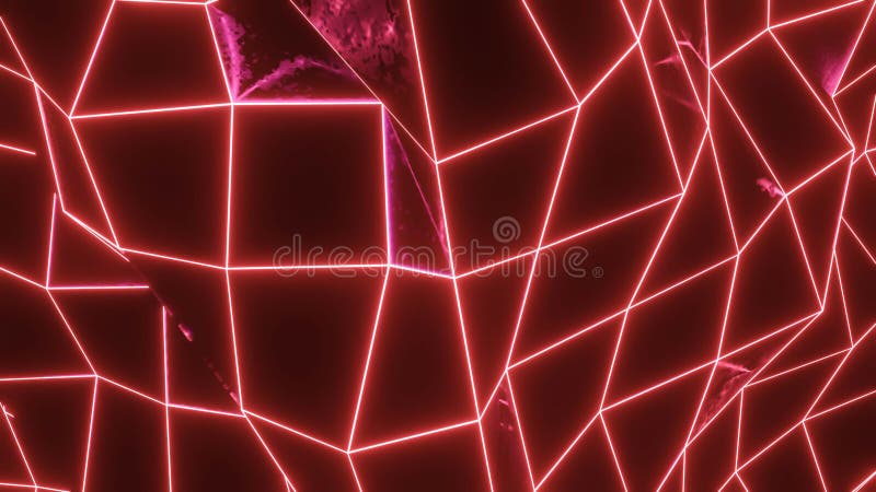 Abstract Figure of Glowing Red Lines on a Black Background. 3d Render ...