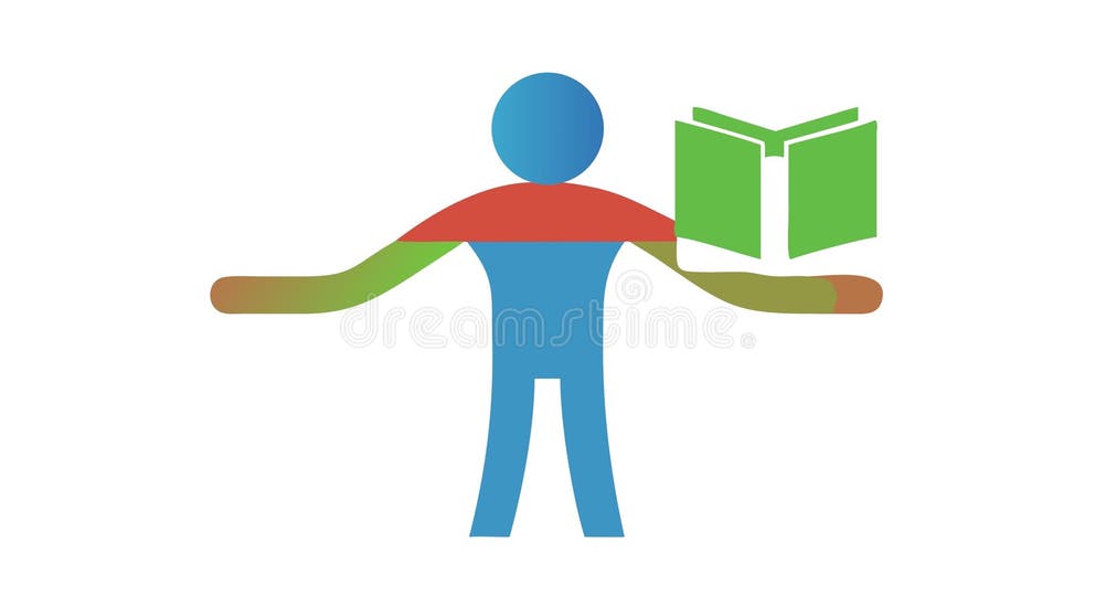 Abstract Figure Holding Book Vector Icon for Knowledge Sharing, Vector ...