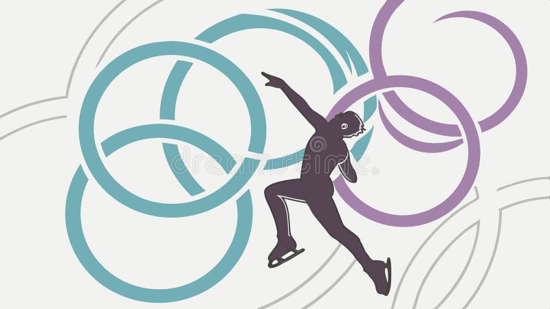 Abstract Figure Jumping through Patterned Rings Vector Design ...