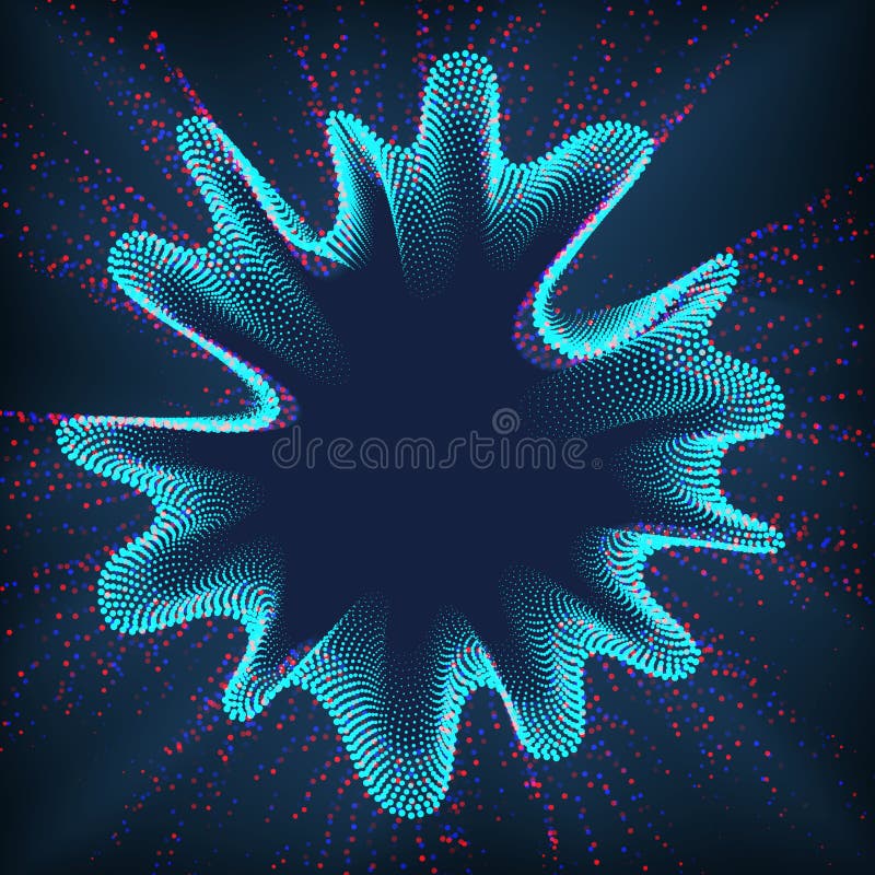 Abstract Figure Made of Particles. Movement in a Virtual World Stock ...