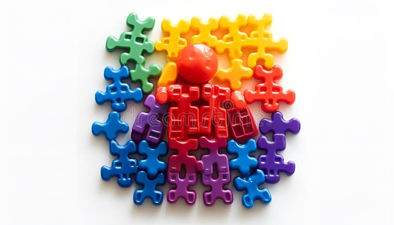 Abstract Figure from a Multi-colored Children S Plastic Building Kit on ...
