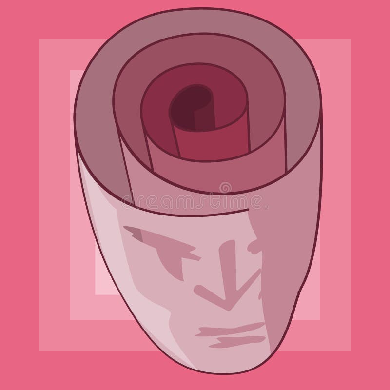 Abstract Figure from Paper with a Human Face Silhouette. Stock Vector ...