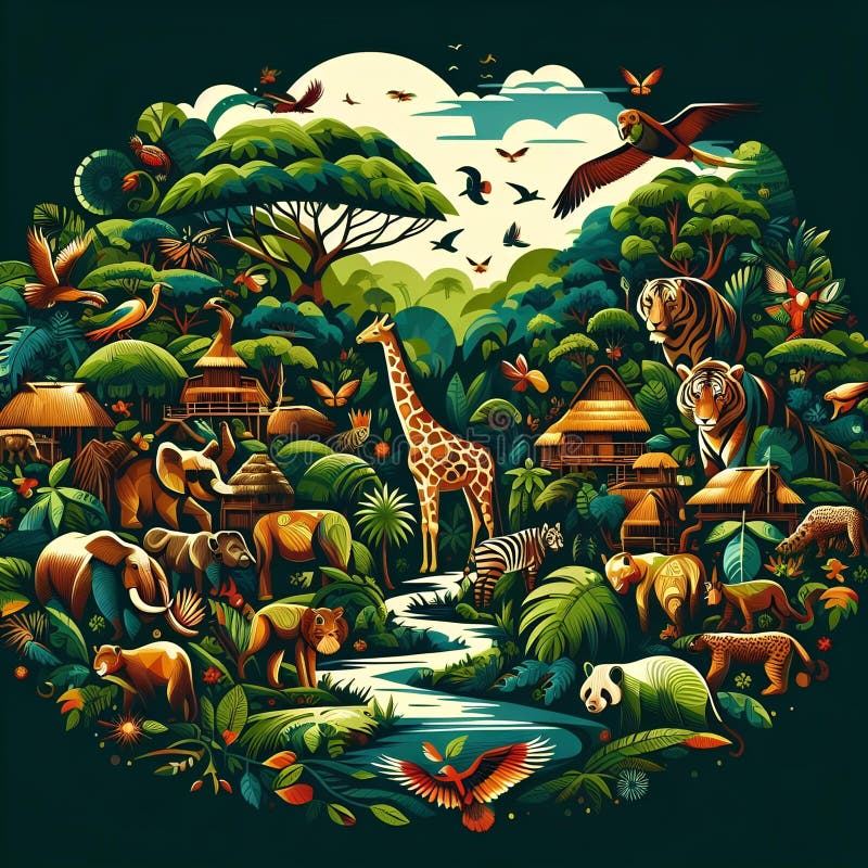 Unique Wild Animals in a Single Image Stock Photo - Image of unique ...