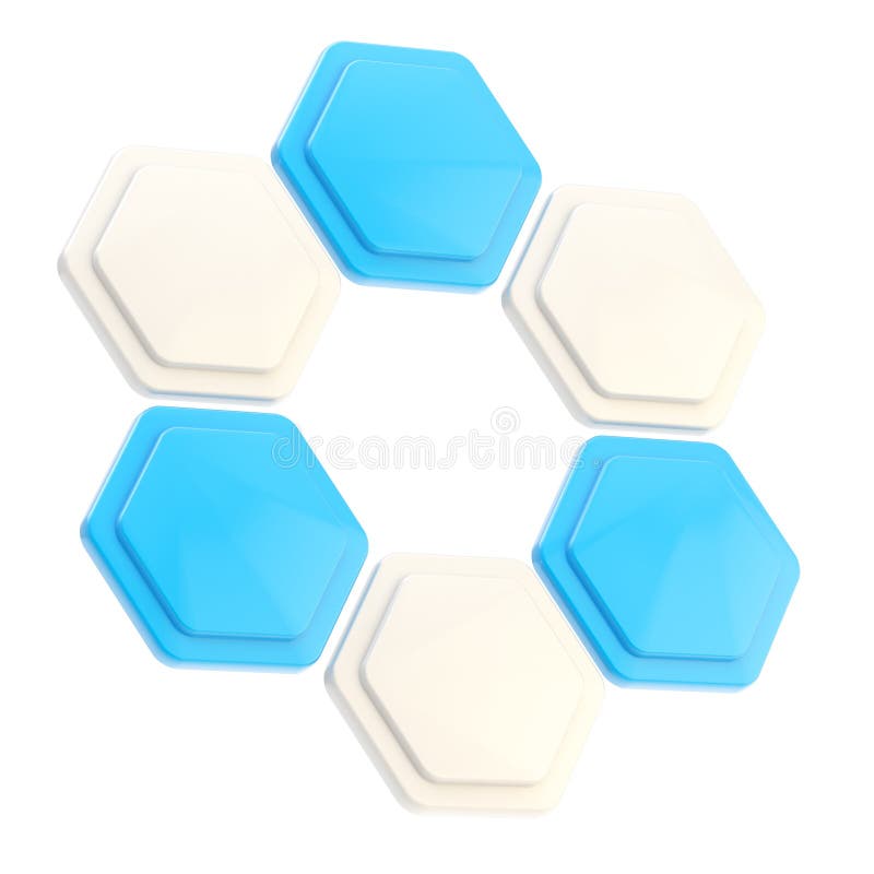 Abstract Figure of Six Hexagon Plates Stock Illustration - Illustration ...