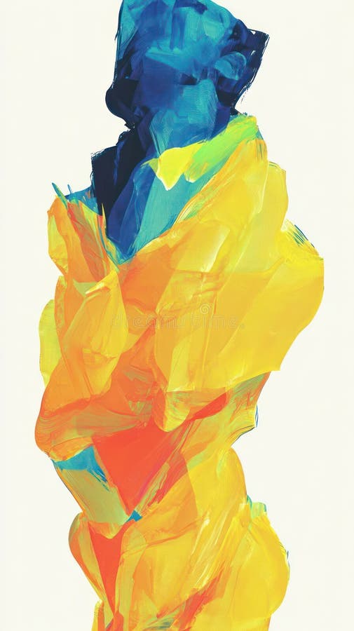 Abstract Figure in Vibrant Colors, Showcasing Dynamic Shapes and Forms ...