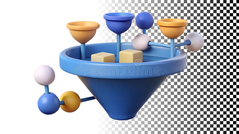 Abstract Filtering Funnel Graphic, Representing Selection, Sorting, or ...