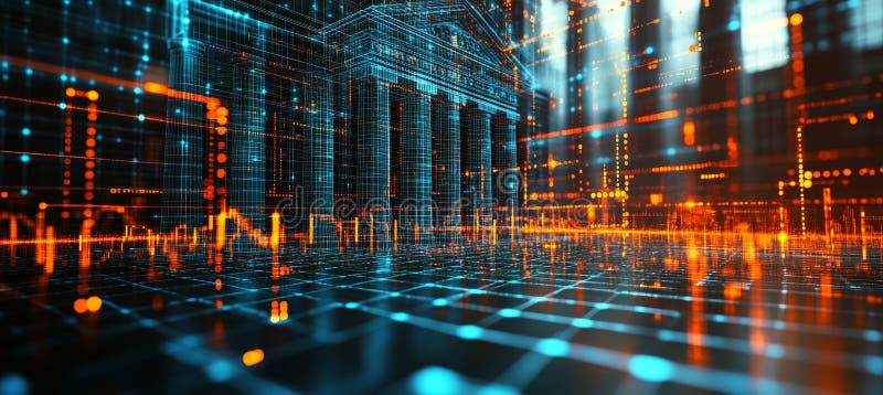 Abstract Finance Background Featuring an Innovation in Banking ...