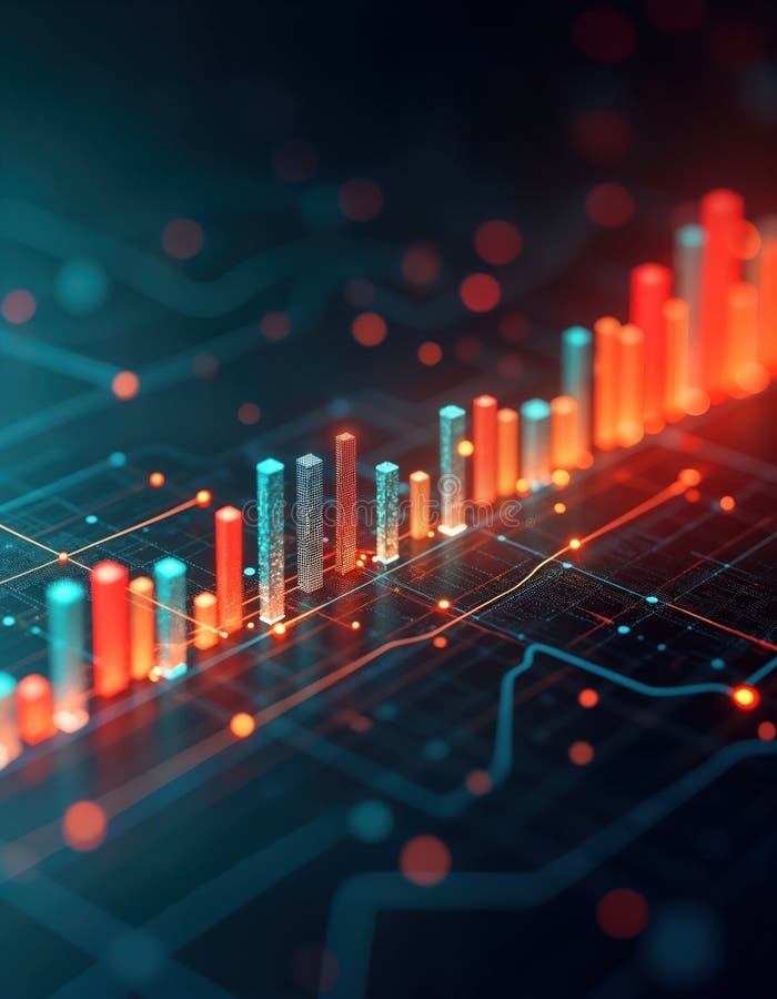Abstract Finance Chart Visualization Shows Economic Growth. Data ...