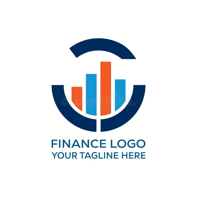 Abstract Finance Logo with Bar Chart Elements in Blue and Orange Stock ...