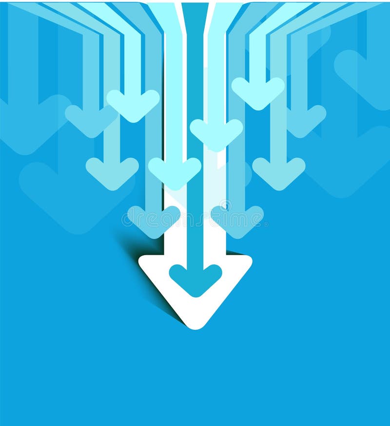 Concept Decrease Colum Chart with Fall Arrow Stock Vector - Illustration of analytics, economic ...