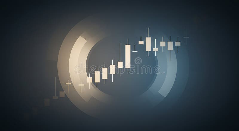 Abstract Financial Chart with Candlestick Pattern and Concentric ...