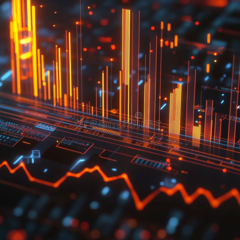 Abstract Financial Chart in a Digital Environment, Showcasing ...