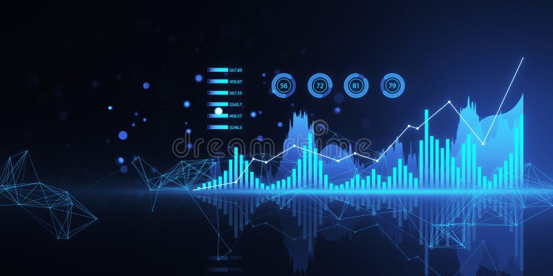 An Abstract Financial Chart with Dynamic Lines and Geometric Shapes on ...