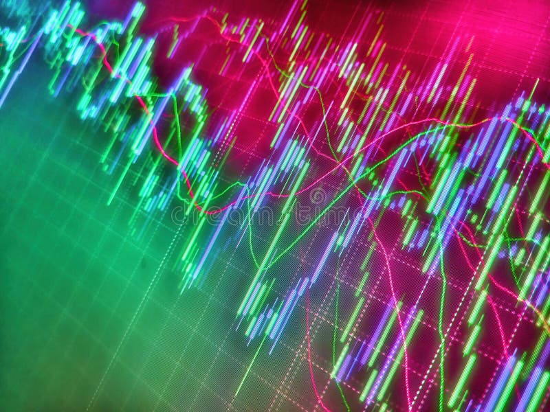 Bitcoin Growth Chart Purple Background Financial Success Stock Photos ...