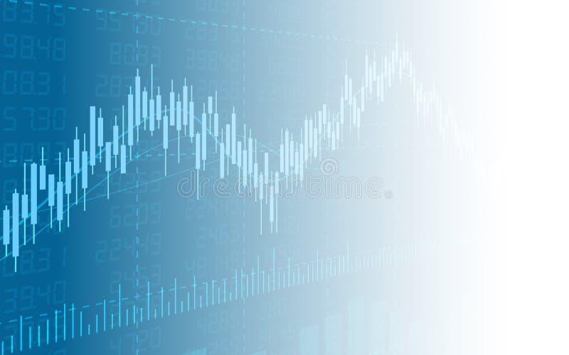 Abstract Financial Chart with Line Graph, Bar Chart and Stock Numbers ...