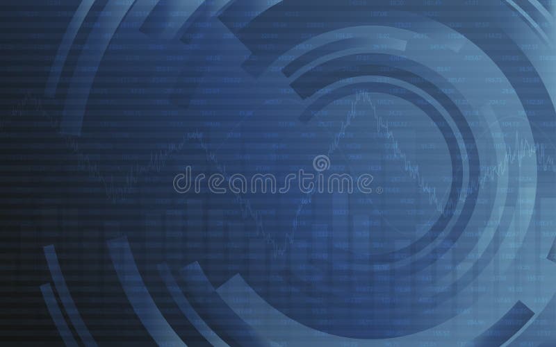 Abstract Financial Chart with Line Graph and Numbers on Dark Blue Color ...