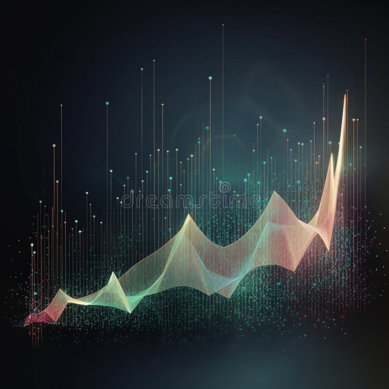 Abstract Financial Chart with Lines and Data Points Stock Image - Image ...