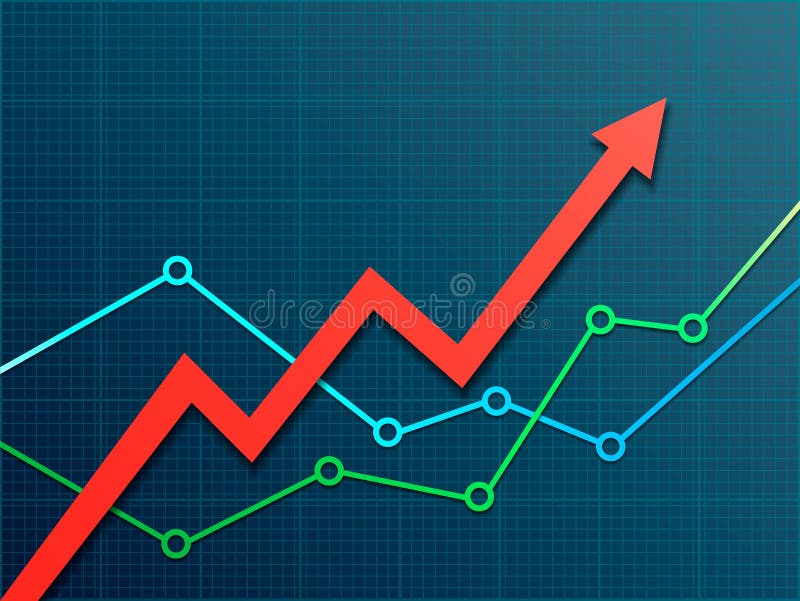Abstract Financial Chart with Red Arrow. Stock Arrow Move Up Stock ...