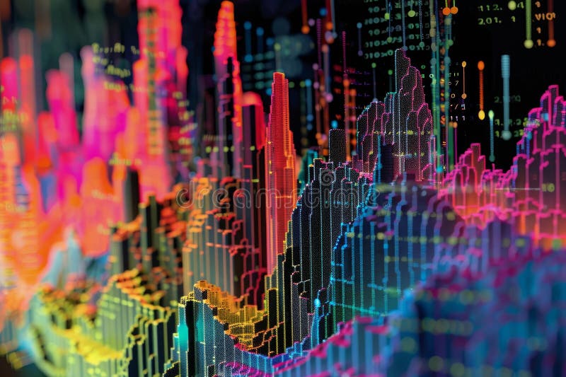 Abstract Financial Chart Showing Numbers and Statistics Using a Modern ...