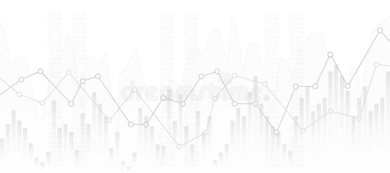 Abstract Financial Chart Sideways Line Graph and Candlestick on White ...