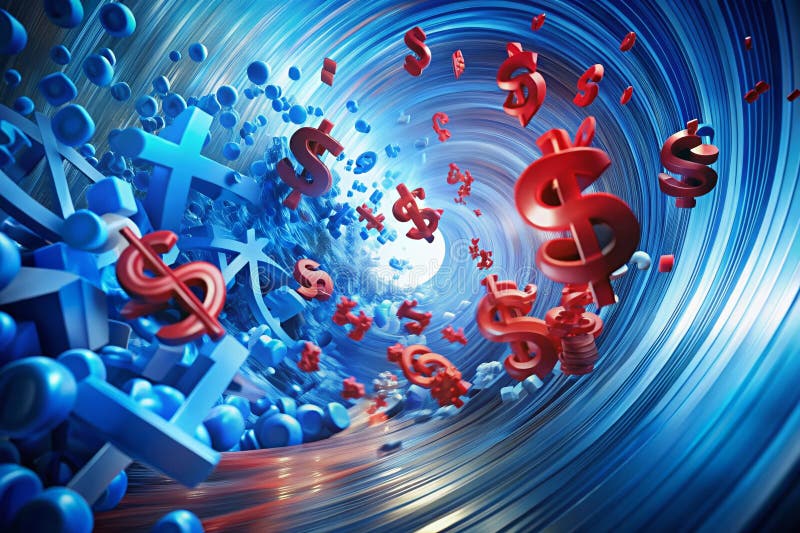 Abstract Financial Chart a Surreal 3D Visual Exploration of Swirling ...