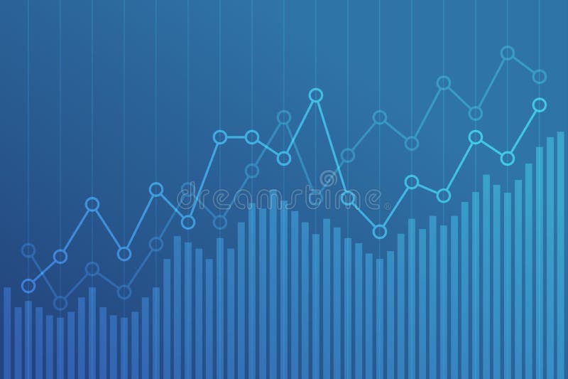 Abstract Financial Chart with Uptrend Line Graph on Blue Background ... Abstract Financial Chart with Uptrend Line Graph on Blue Background ...