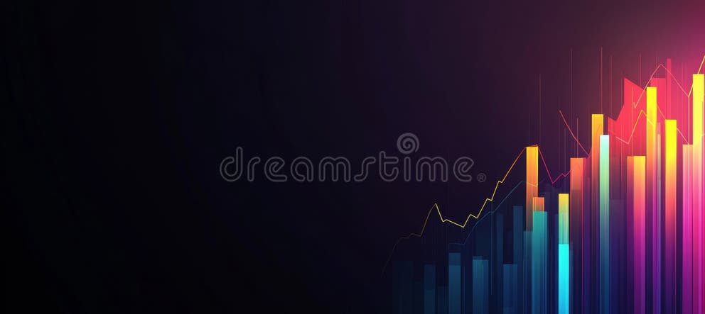Abstract Financial Chart with a Vector Graphic of Bar and Line Graphs ...