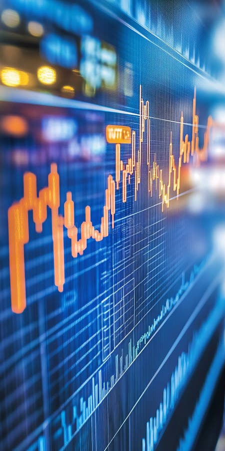 Abstract Financial Chart Visualization with Bright Color Metrics Stock ...