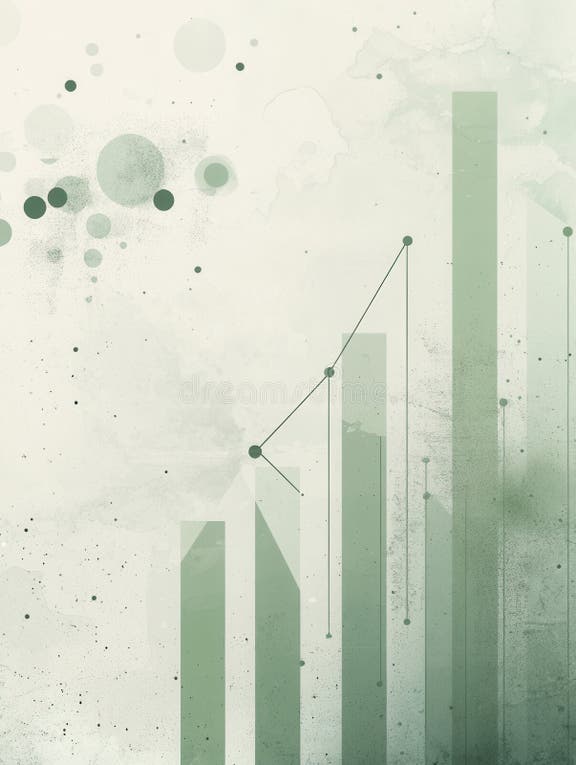 Abstract Financial Charts with a Minimalist Background in Muted Green ...