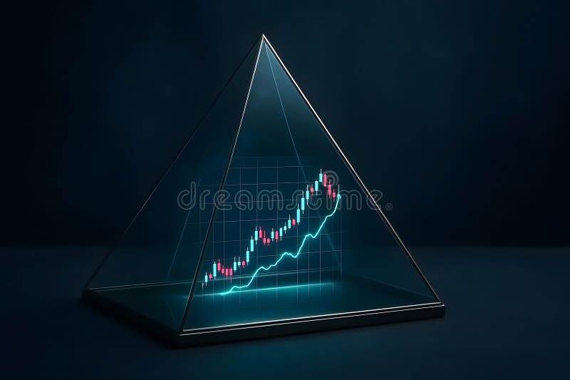 Abstract Financial Concept with Glowing Stock Market Chart Contained ...