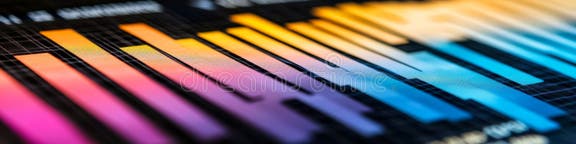 Abstract Financial Data Visualization, Blue Column Chart, Line Graph ...