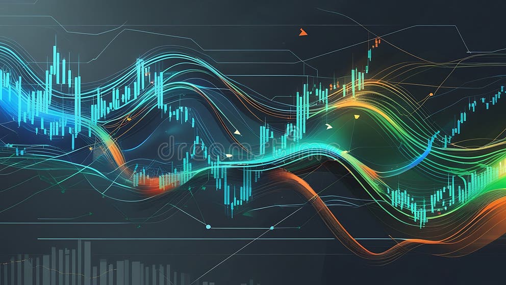 Abstract Financial Data Visualization Stock Illustration - Illustration ...
